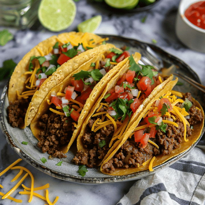 Easy Ground Beef Tacos Recipe - avarecipes.com