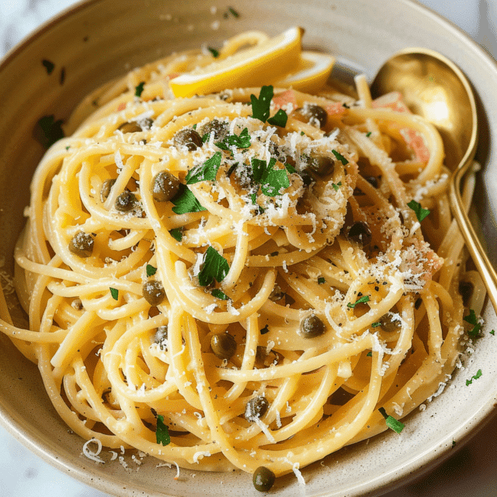 Lemon Caper Pasta Recipe - avarecipes.com
