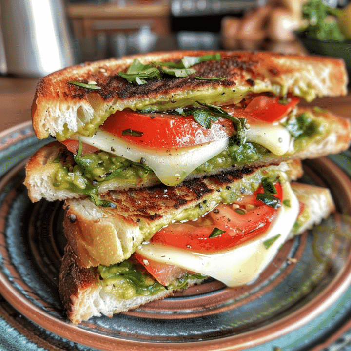 Avocado, Mozzarella, and Tomato Grilled Cheese Recipe - avarecipes.com