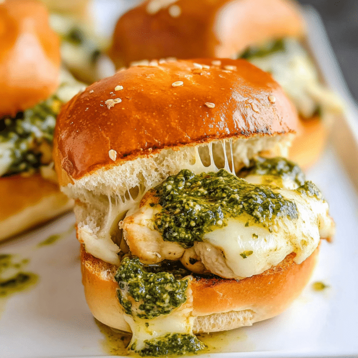 Pesto Mozzarella Chicken Sliders Recipe - avarecipes.com