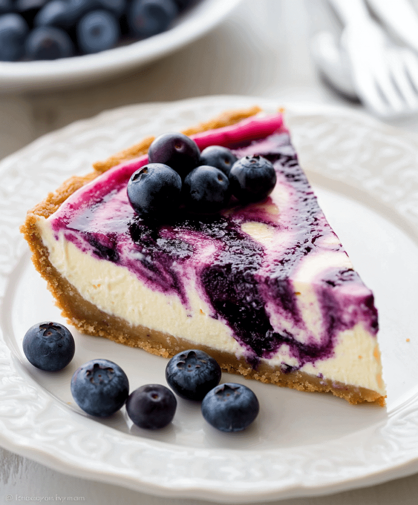 Blueberry Swirl Cheesecake Recipe - avarecipes.com