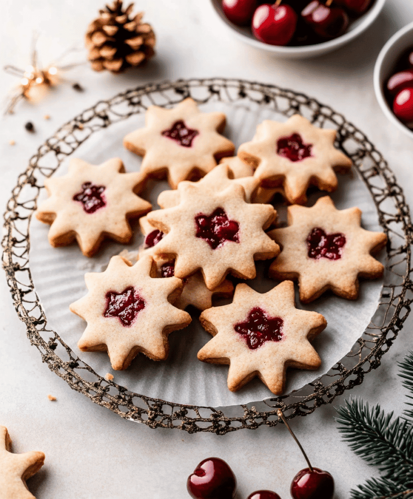 Cherry Almond Linzer Cookies Recipe - avarecipes.com