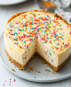 Confetti Sprinkle Cheesecake Recipe - avarecipes.com