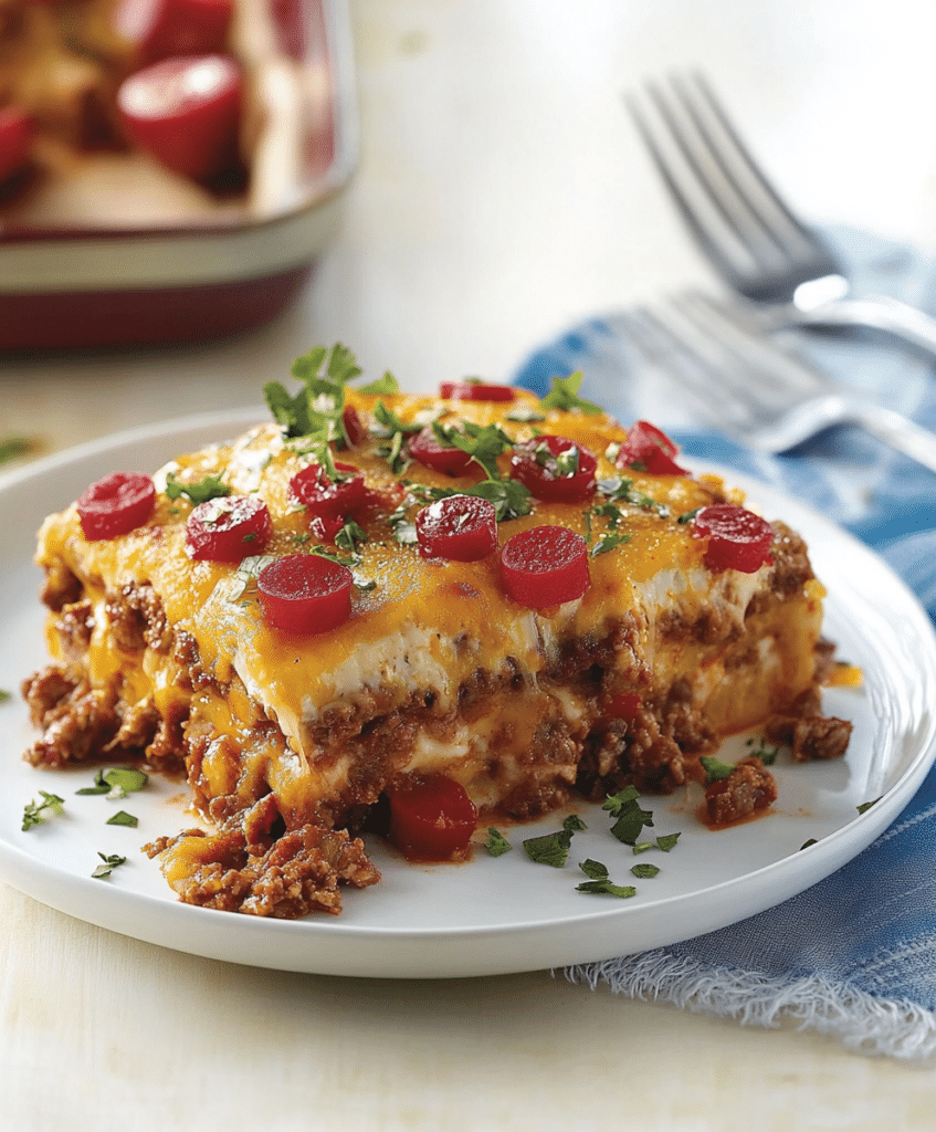Southern Five Layer Beef Casserole Recipe - avarecipes.com