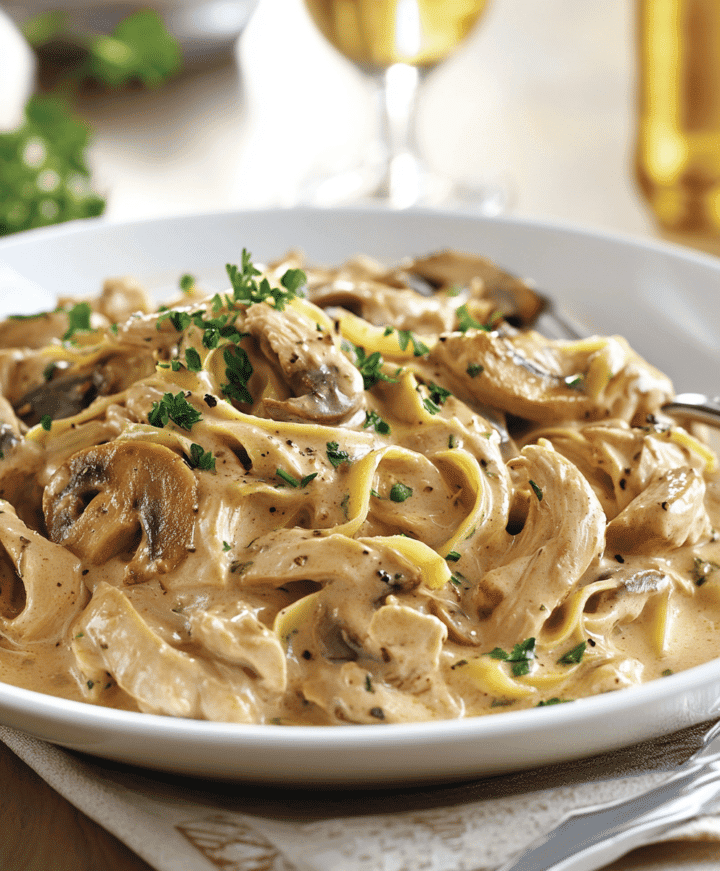 Creamy Chicken Stroganoff Recipe - avarecipes.com