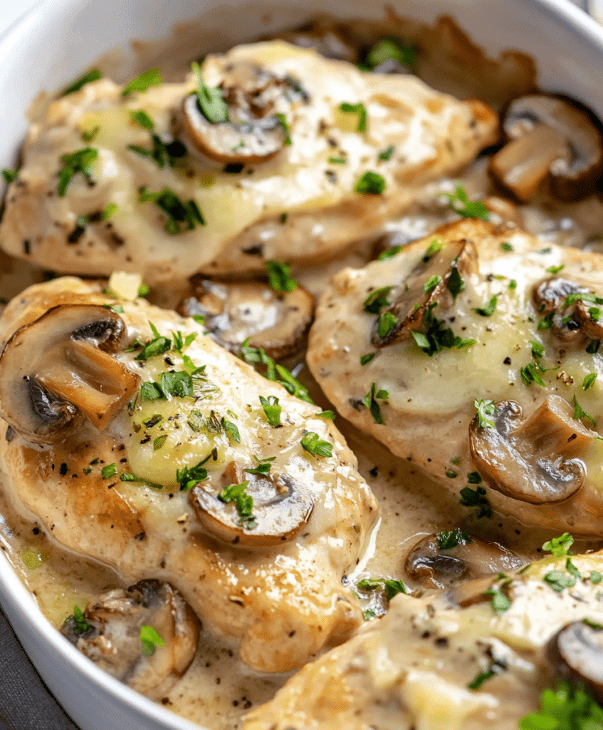 Mushroom Asiago Chicken Recipe - avarecipes.com
