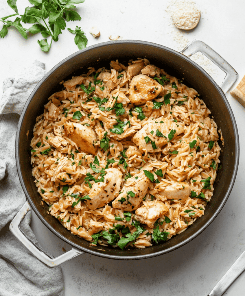 One Pot Chicken Orzo Recipe - avarecipes.com