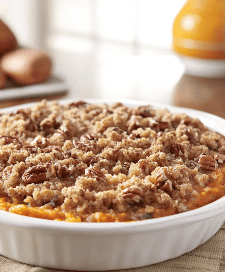 The Best Sweet Potato Casserole With Butter Pecan Crumble Topping ...