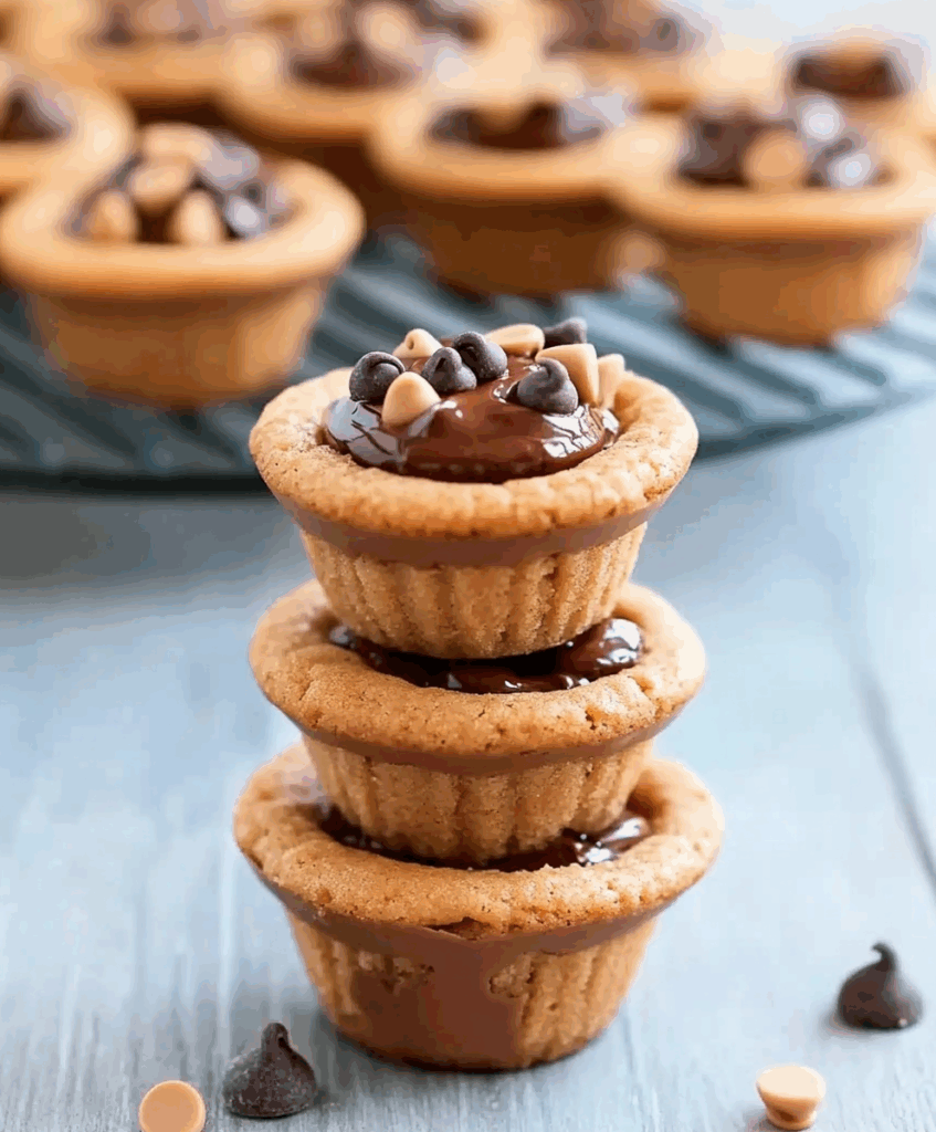 Peanut Butter Chocolate Chip Cookie Cups Recipe - avarecipes.com