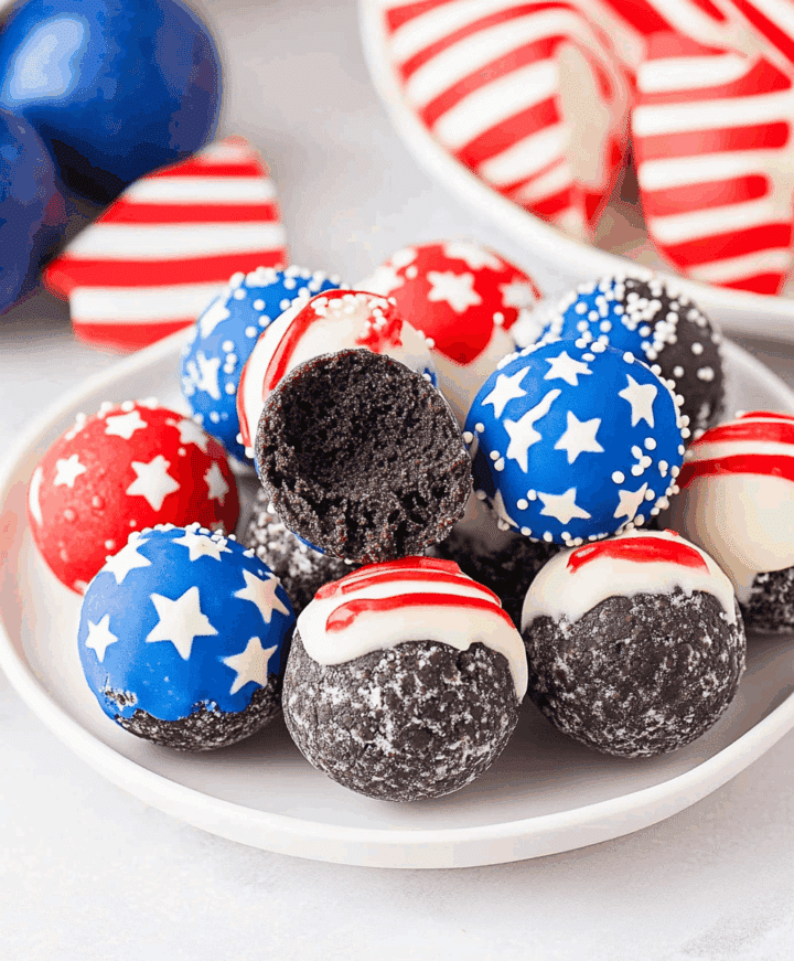 Patriotic Oreo Balls Recipe - avarecipes.com