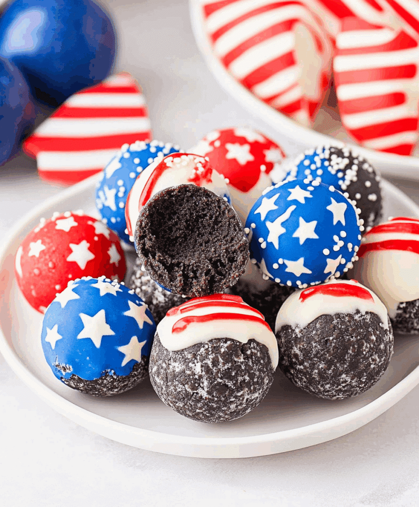 Patriotic Oreo Balls Recipe - avarecipes.com