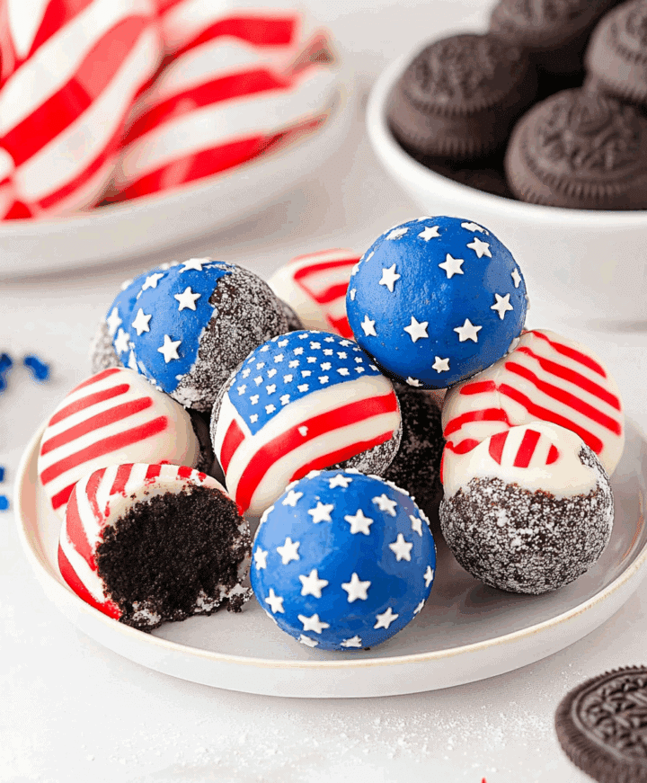 Patriotic Oreo Balls Recipe - avarecipes.com