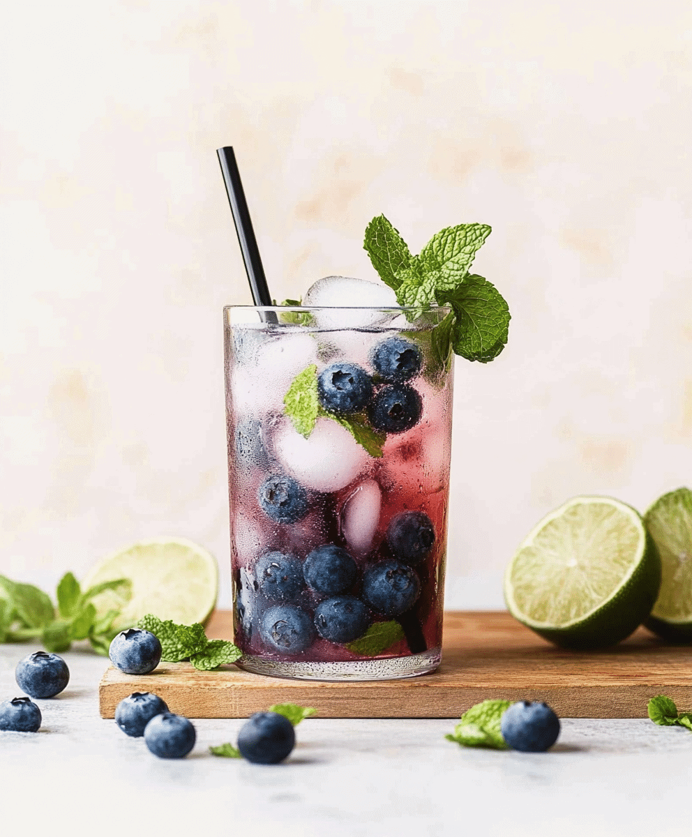 Summer Blueberry Mint Fizz Drink Recipe - avarecipes.com