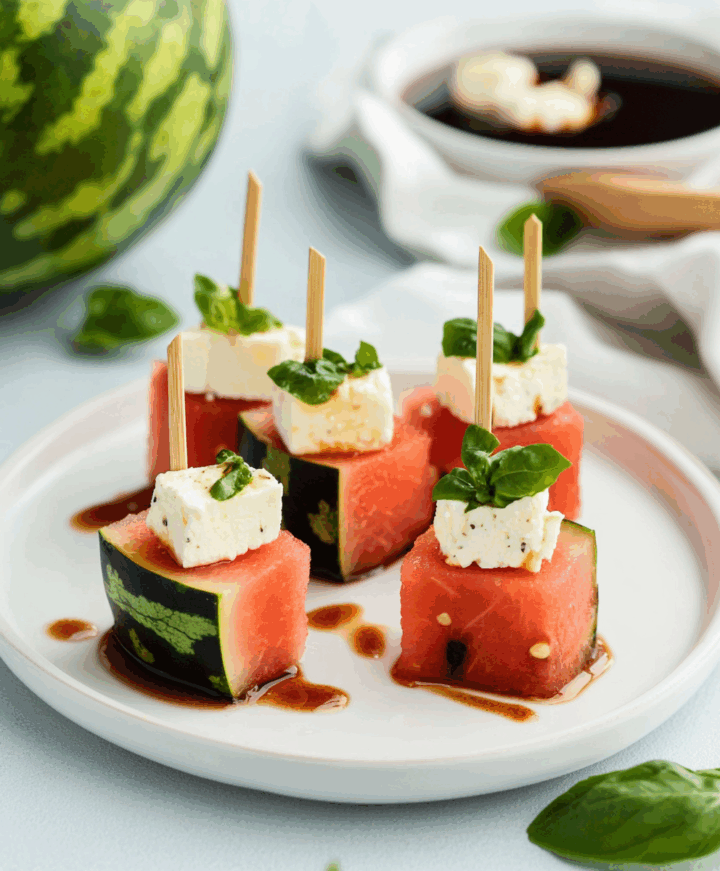 Summer Watermelon Feta Bites Recipe - avarecipes.com